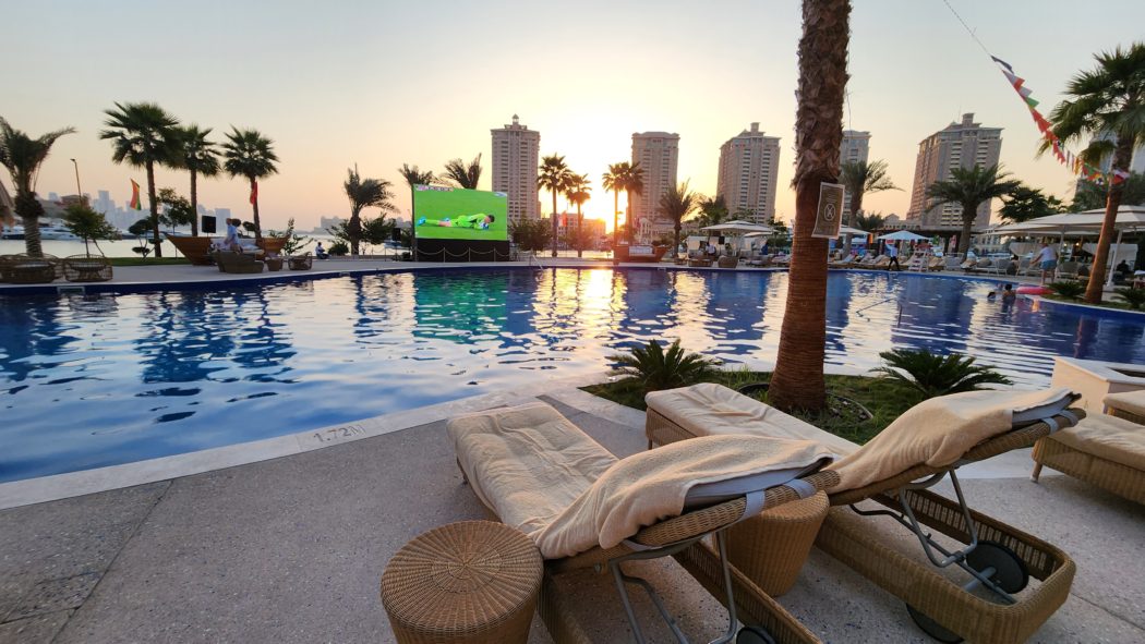 Watch football poolside from the most stunning sunset spot on an island ...