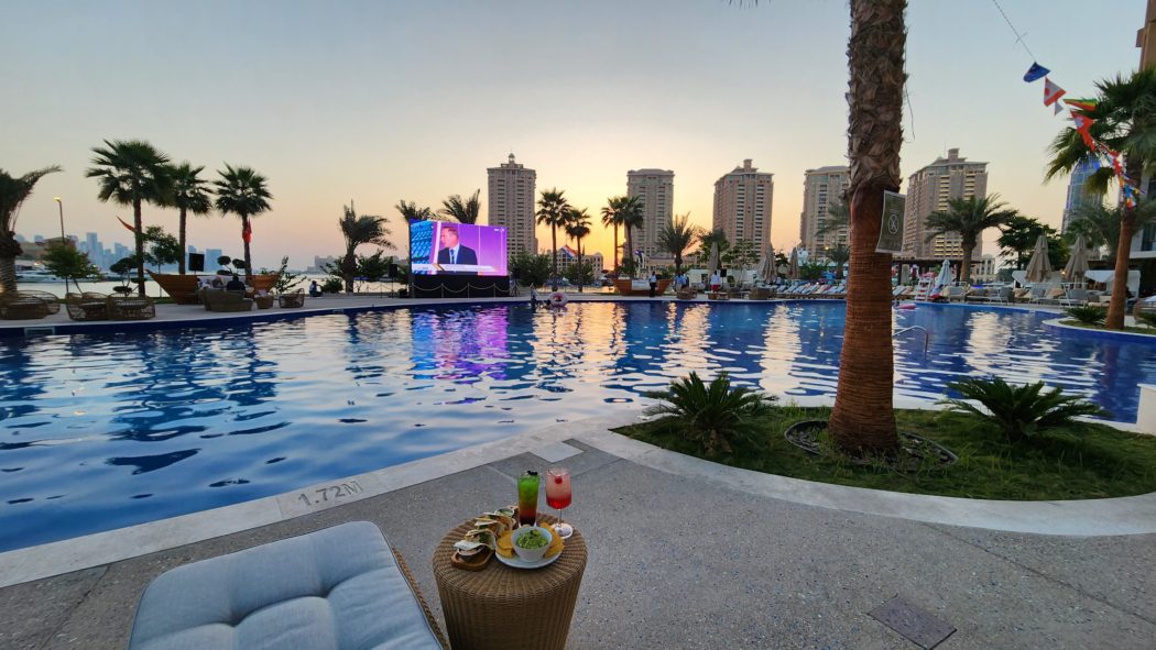 Watch football poolside from the most stunning sunset spot on an island ...